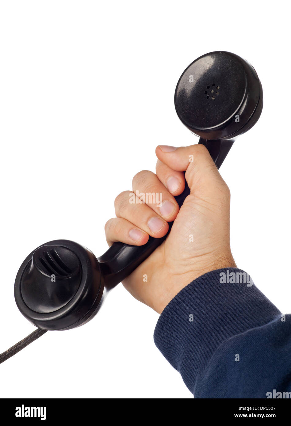 Old retro bakelite telephone on white background Stock Photo - Alamy