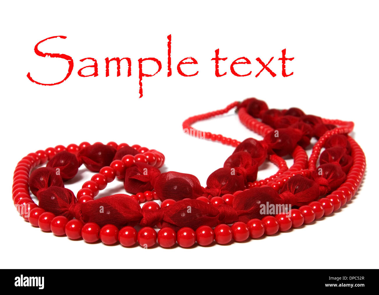 red beads isolated on white background Stock Photo - Alamy