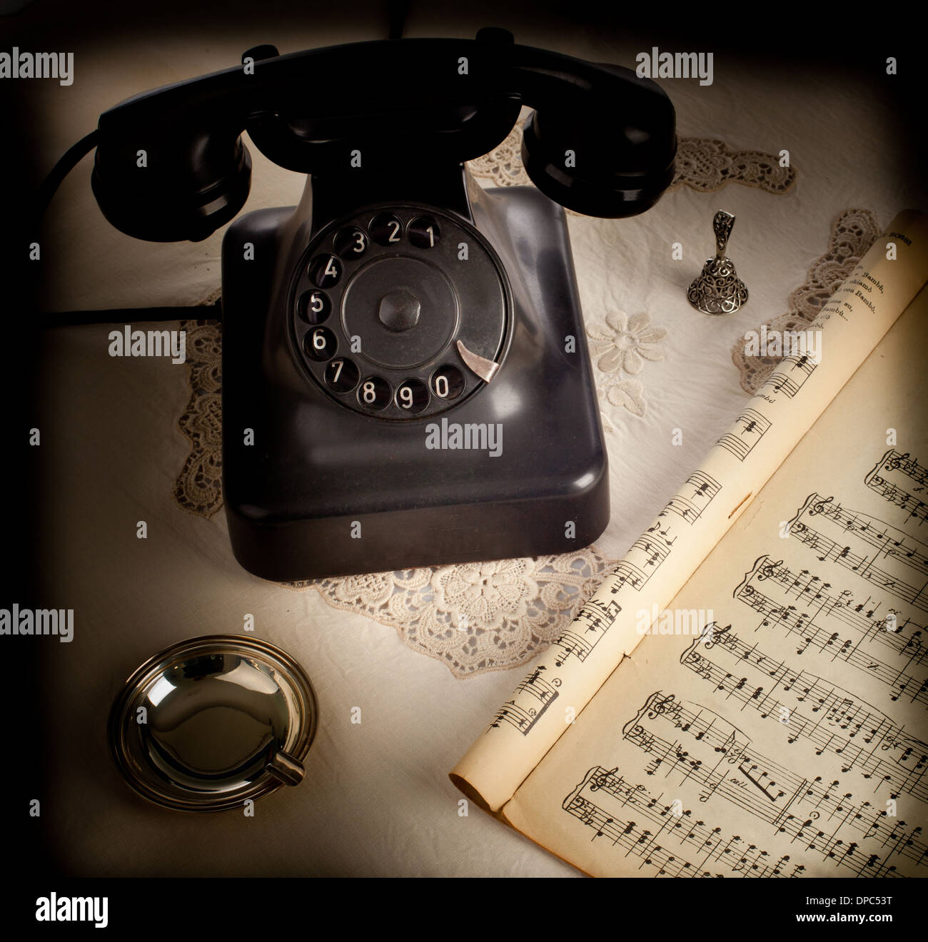 Old retro bakelite telephone on white background Stock Photo - Alamy