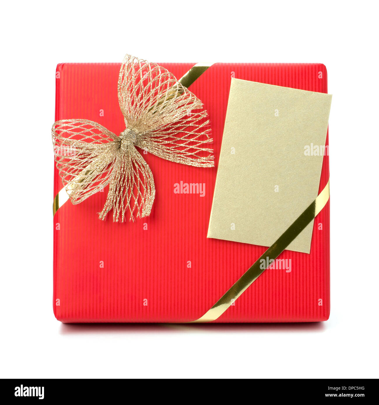 Luxurious gift with note isolated on white background Stock Photo - Alamy