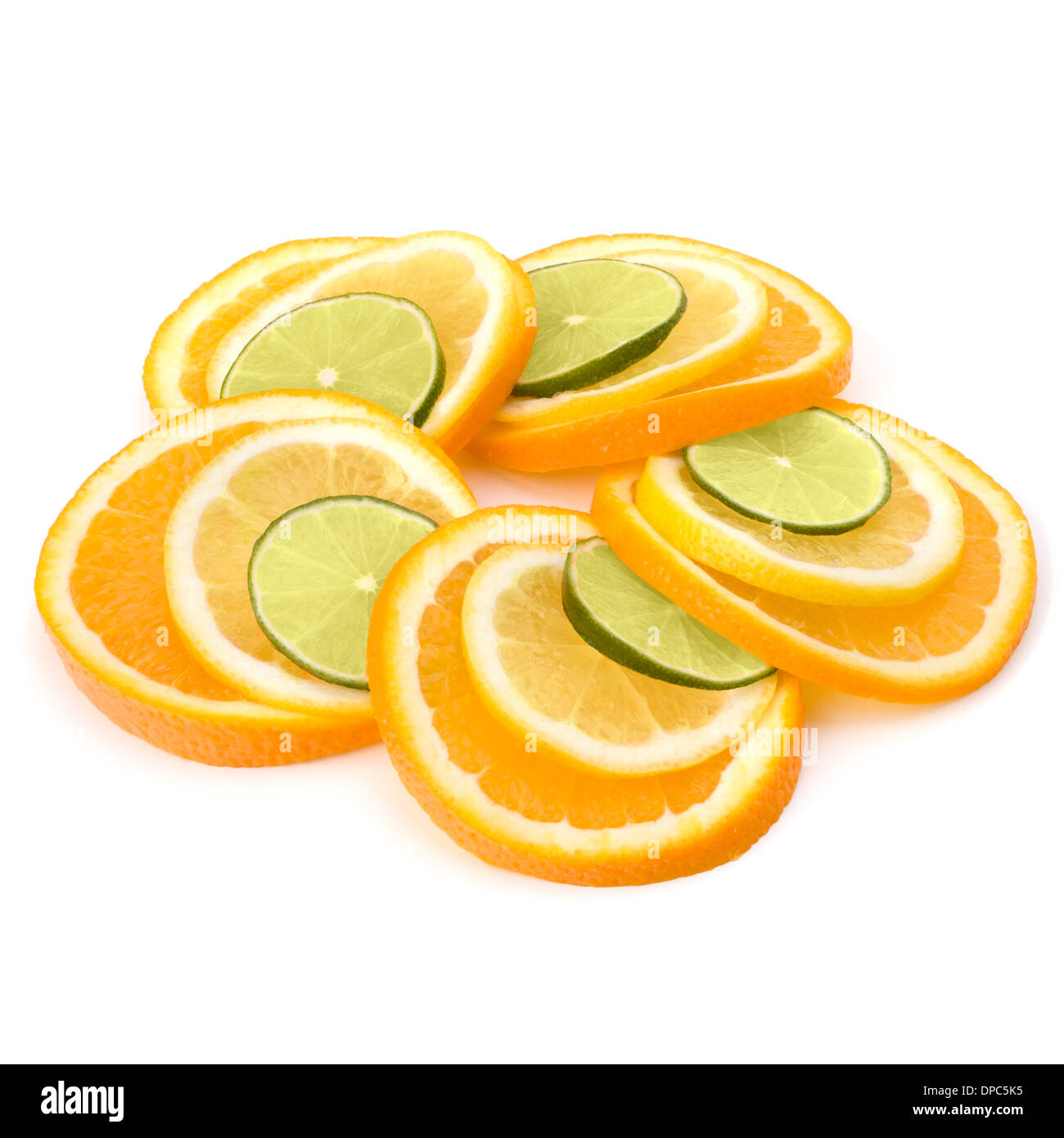 Citrus fruit slices isolated on white background Stock Photo - Alamy