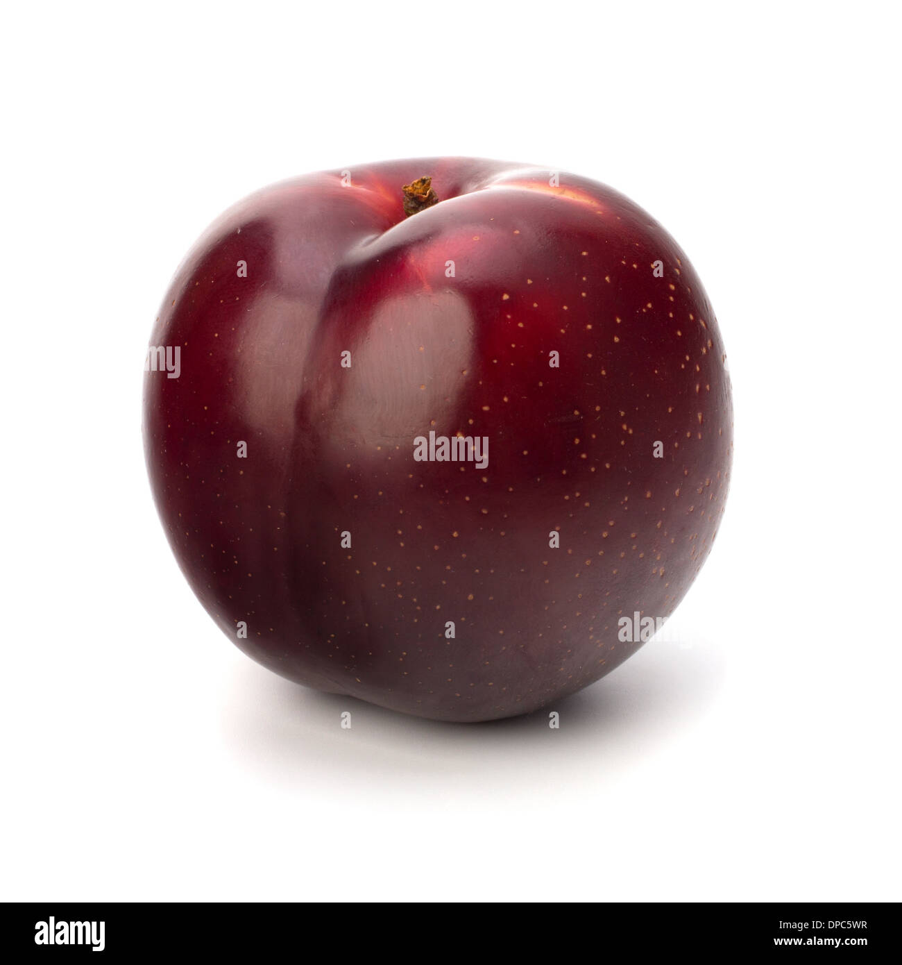 Red plum fruit isolated on white background Stock Photo - Alamy