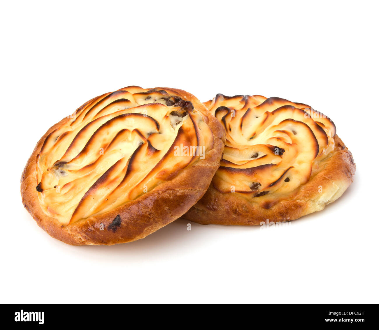 Delicious sweet cream buns isolated on white background Stock Photo - Alamy