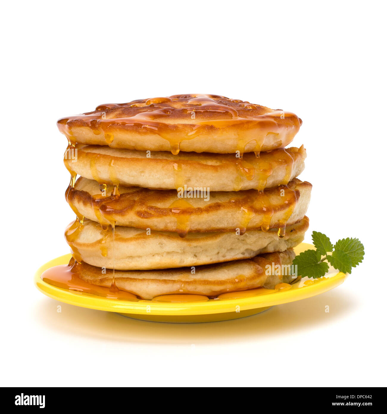 Pancakes stack on white background Stock Photo - Alamy