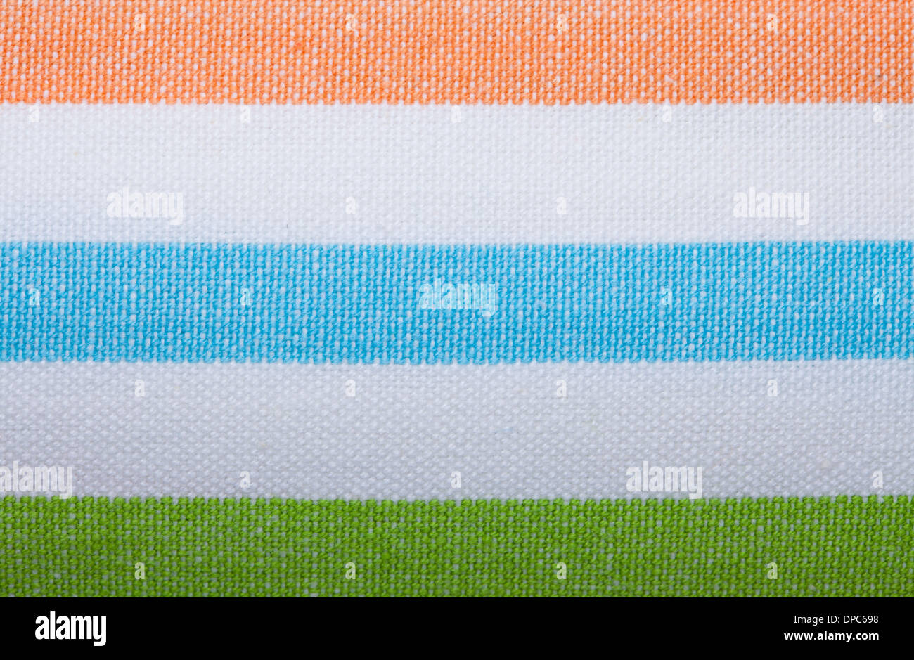 Closeup of colorful horizontal striped fabric textile as background ...