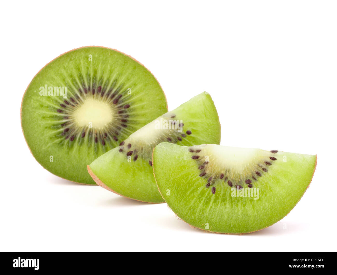 Kiwi fruit sliced segments isolated on white background cutout Stock ...
