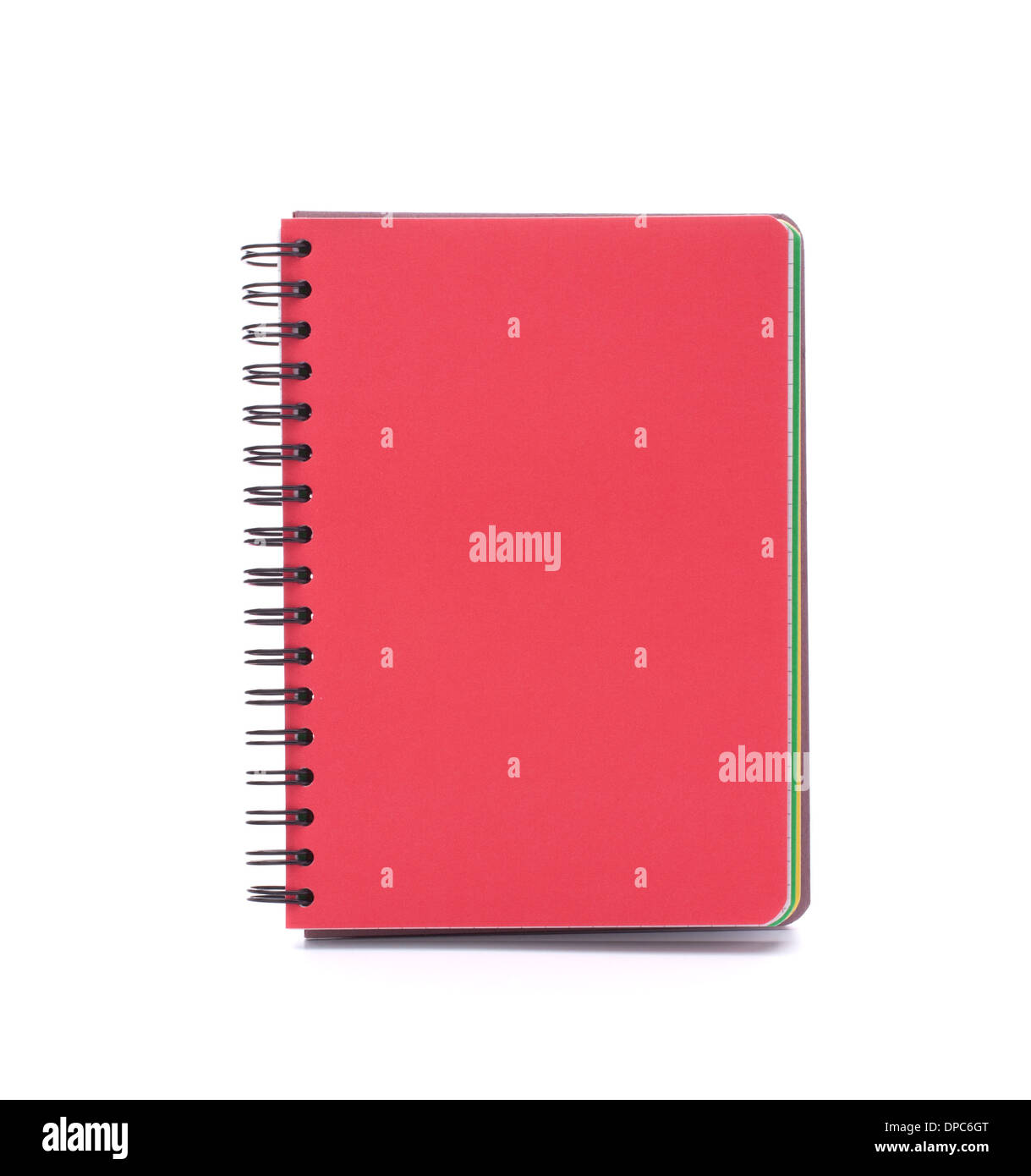 Red notebook isolated on white background cutout Stock Photo - Alamy