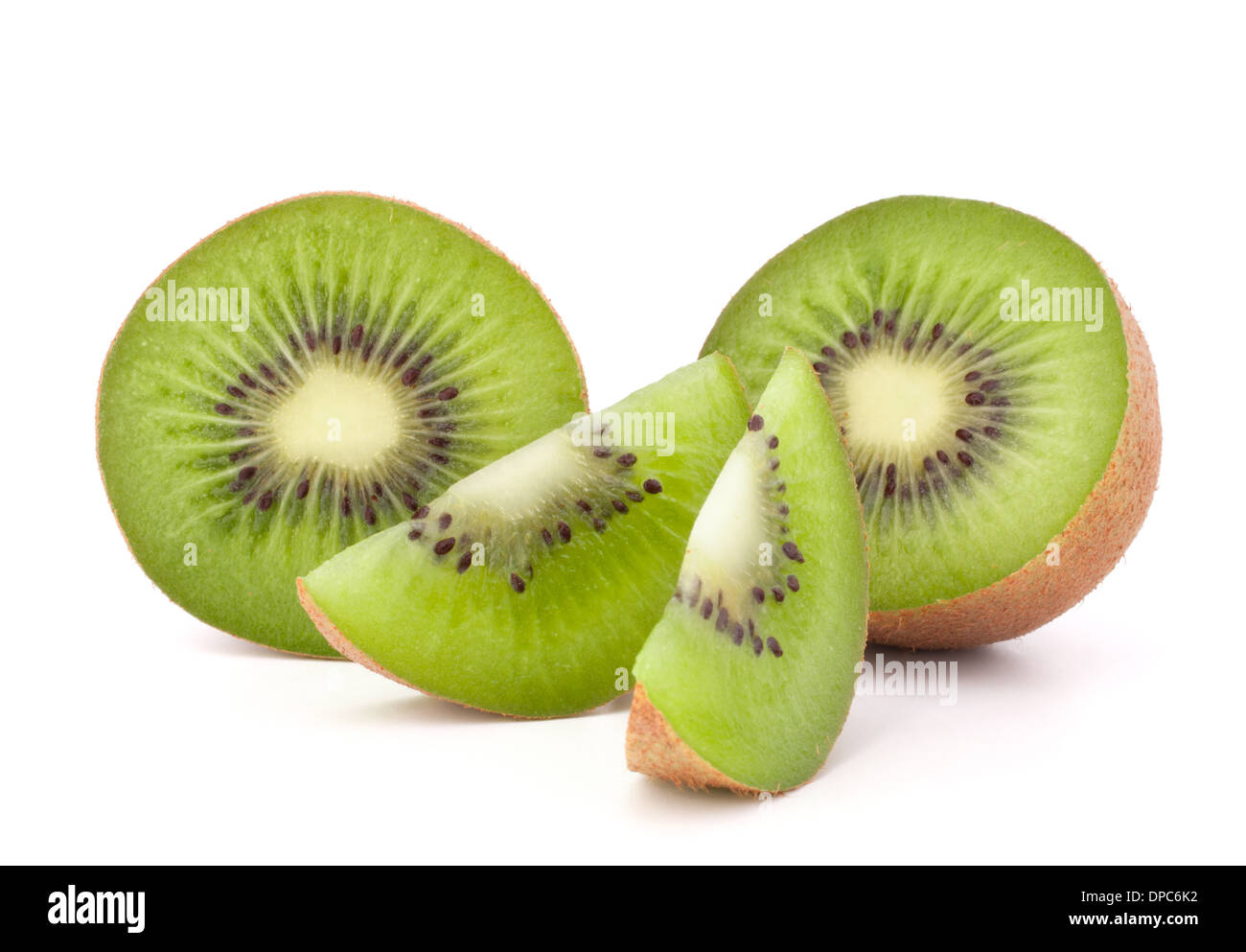 Kiwi fruit sliced segments isolated on white background cutout Stock ...
