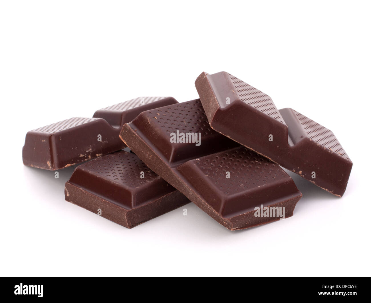 Chocolate bars stack isolated on white background Stock Photo - Alamy