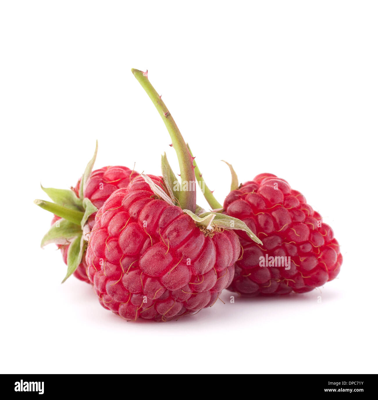 Ripe raspberries isolated on white background cutout Stock Photo - Alamy