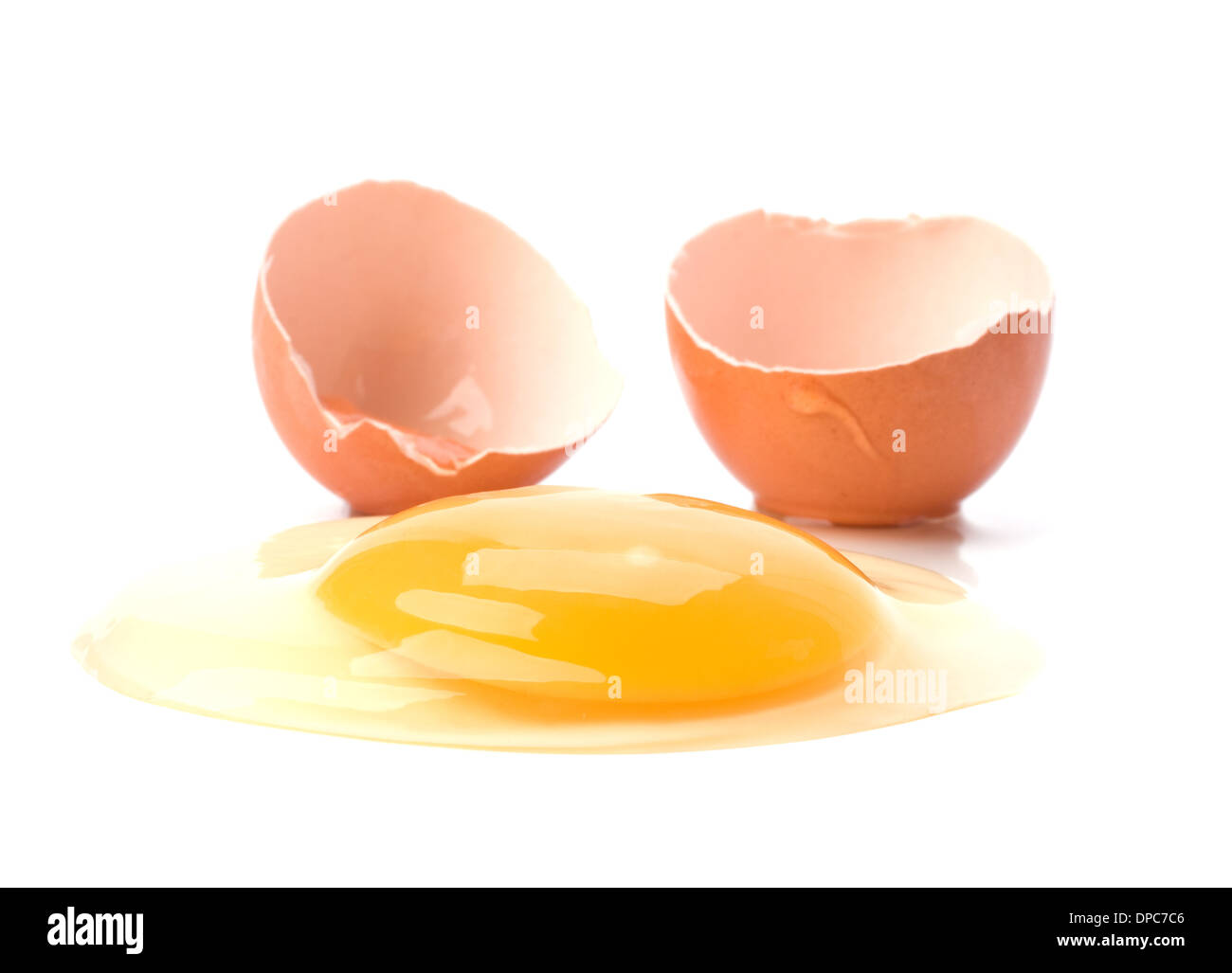 broken egg isolated on white background Stock Photo - Alamy