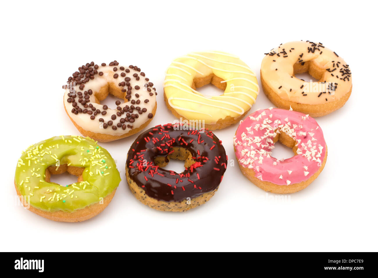 Delicious doughnuts isolated on white background Stock Photo - Alamy