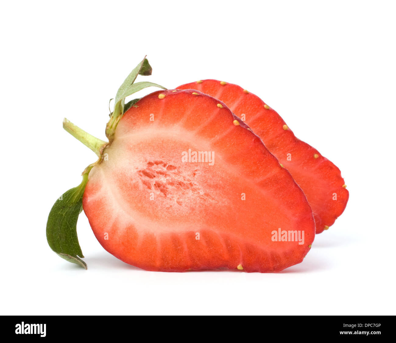 Halved strawberry isolated on white background Stock Photo - Alamy