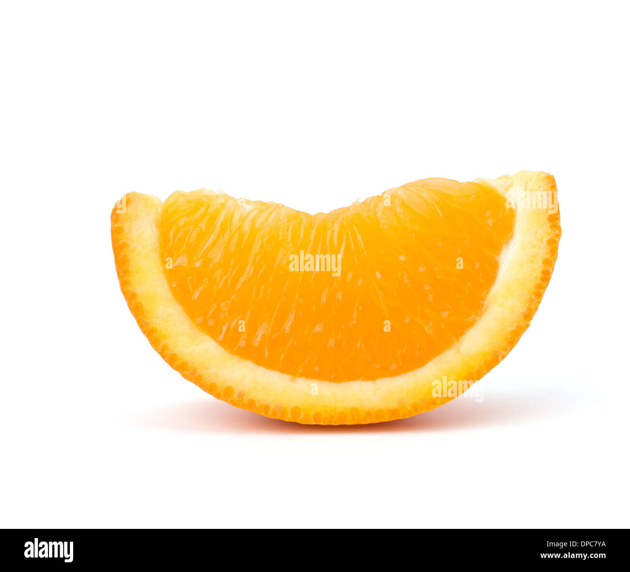 Sliced orange fruit segment isolated on white background Stock Photo ...