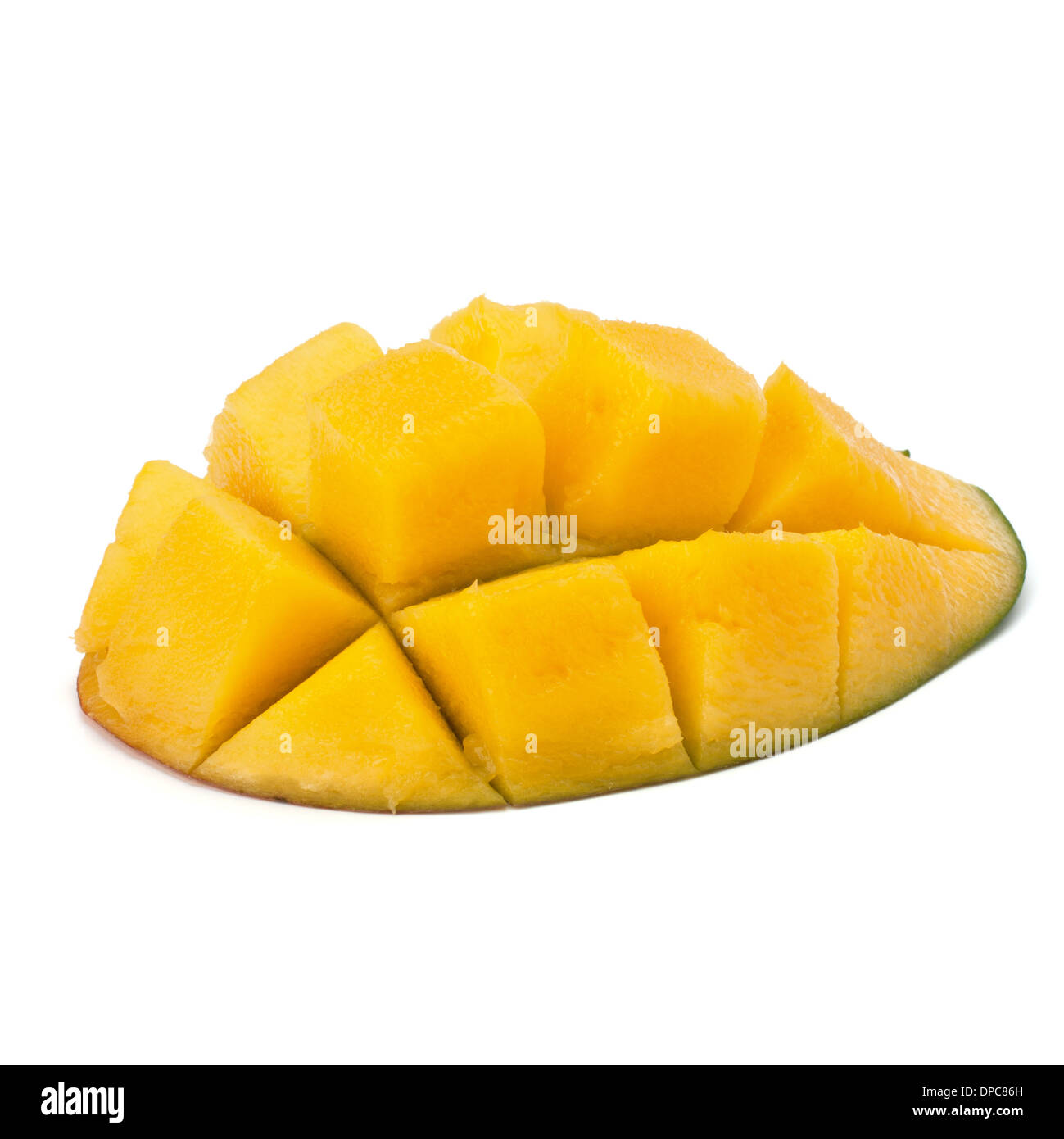 Mango sliced part isolated on white background Stock Photo - Alamy
