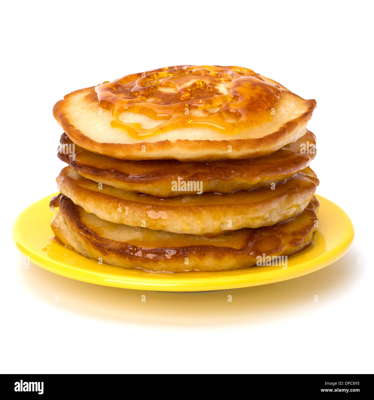 Pancakes stack on white background Stock Photo - Alamy