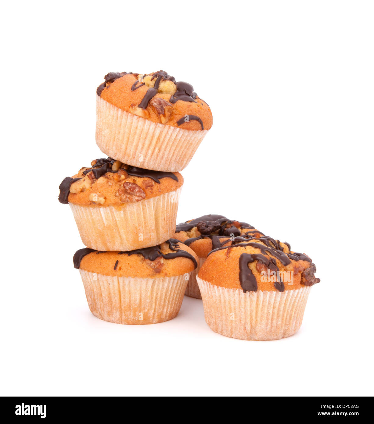 Stacked muffins isolated on white background Stock Photo - Alamy