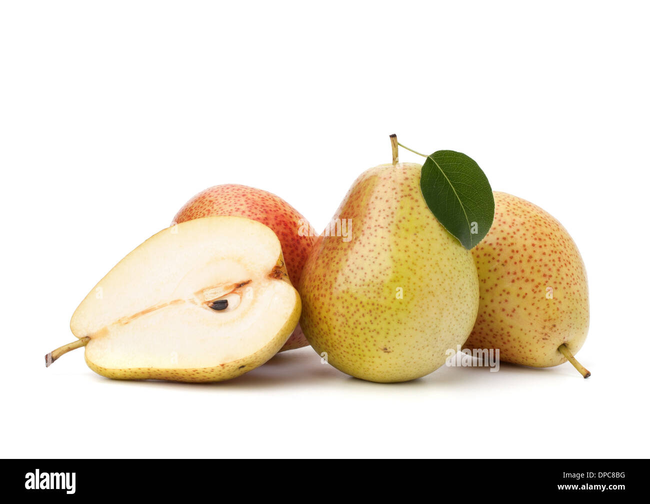 Pear fruits isolated on white background Stock Photo - Alamy