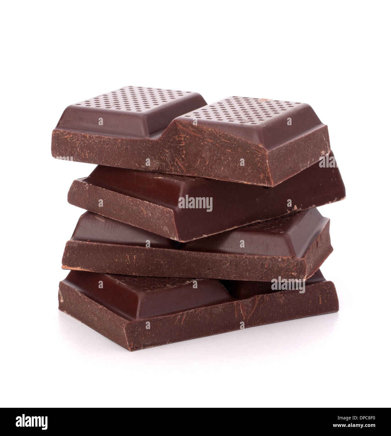 Chocolate bars stack isolated on white background Stock Photo - Alamy
