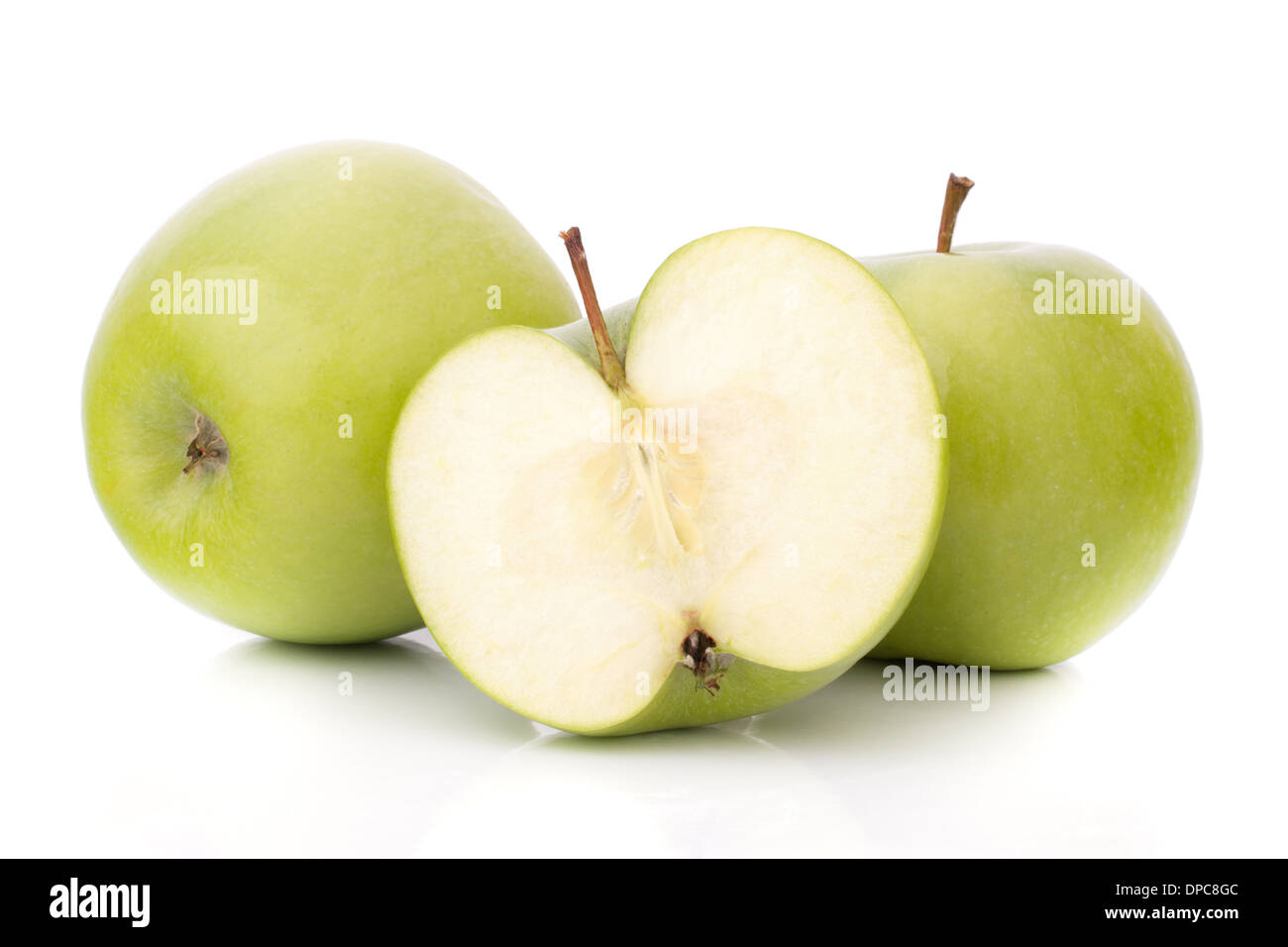 Green apple isolated on white background cutout Stock Photo - Alamy