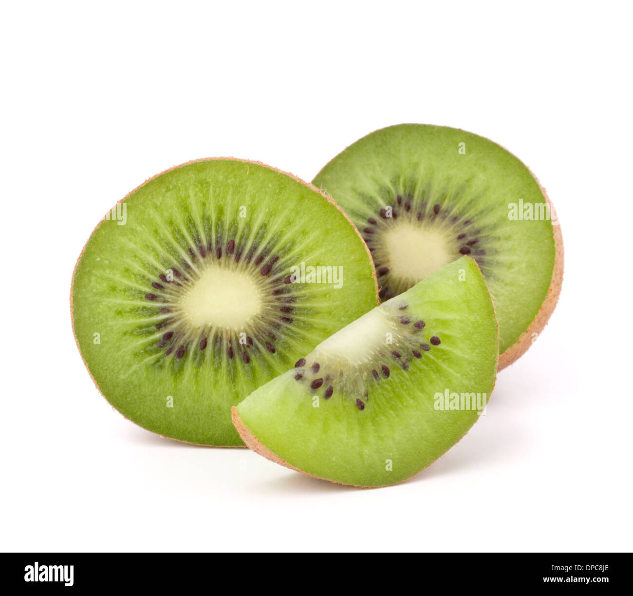 Kiwi fruit sliced segments isolated on white background cutout Stock ...