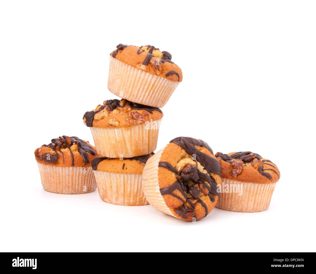 Stacked muffins isolated on white background Stock Photo - Alamy