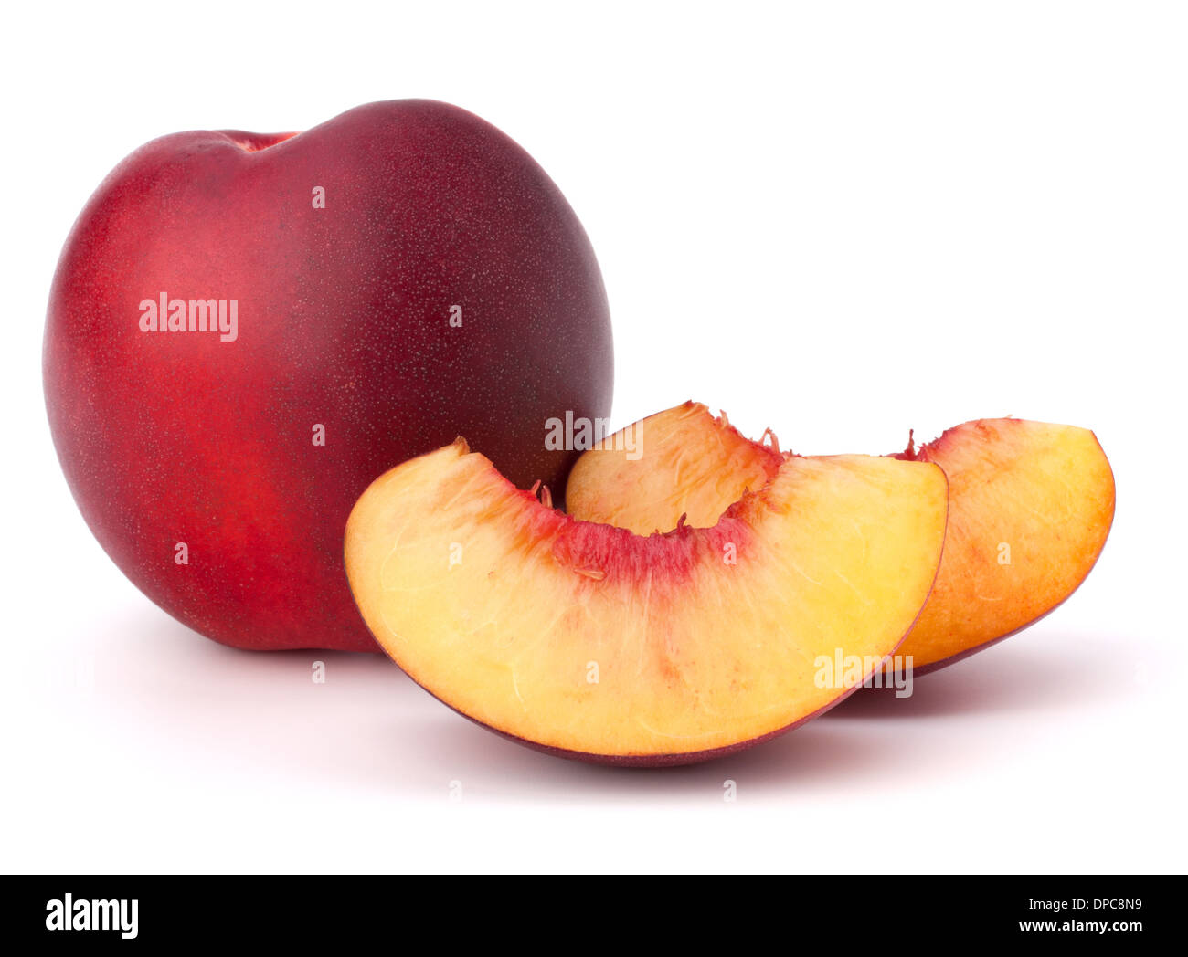 Nectarine fruit isolated on white background Stock Photo - Alamy
