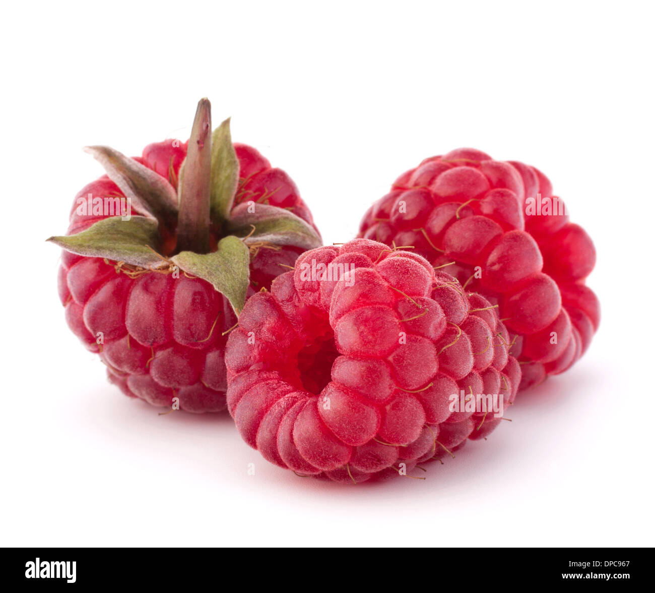 Ripe raspberries isolated on white background cutout Stock Photo - Alamy
