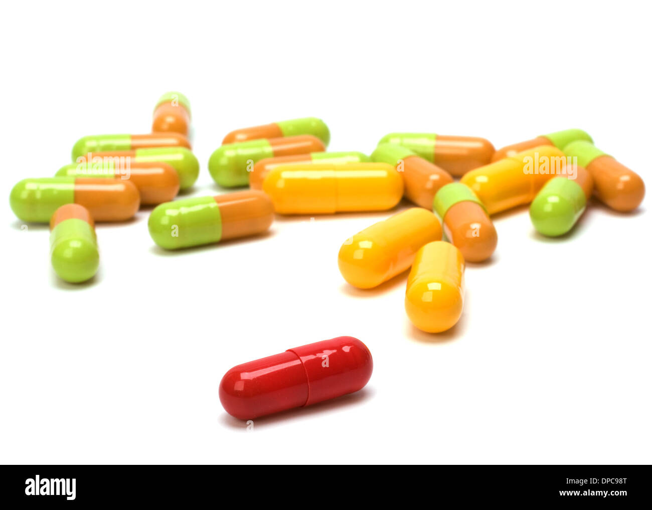 Capsules isolated on white background Stock Photo - Alamy