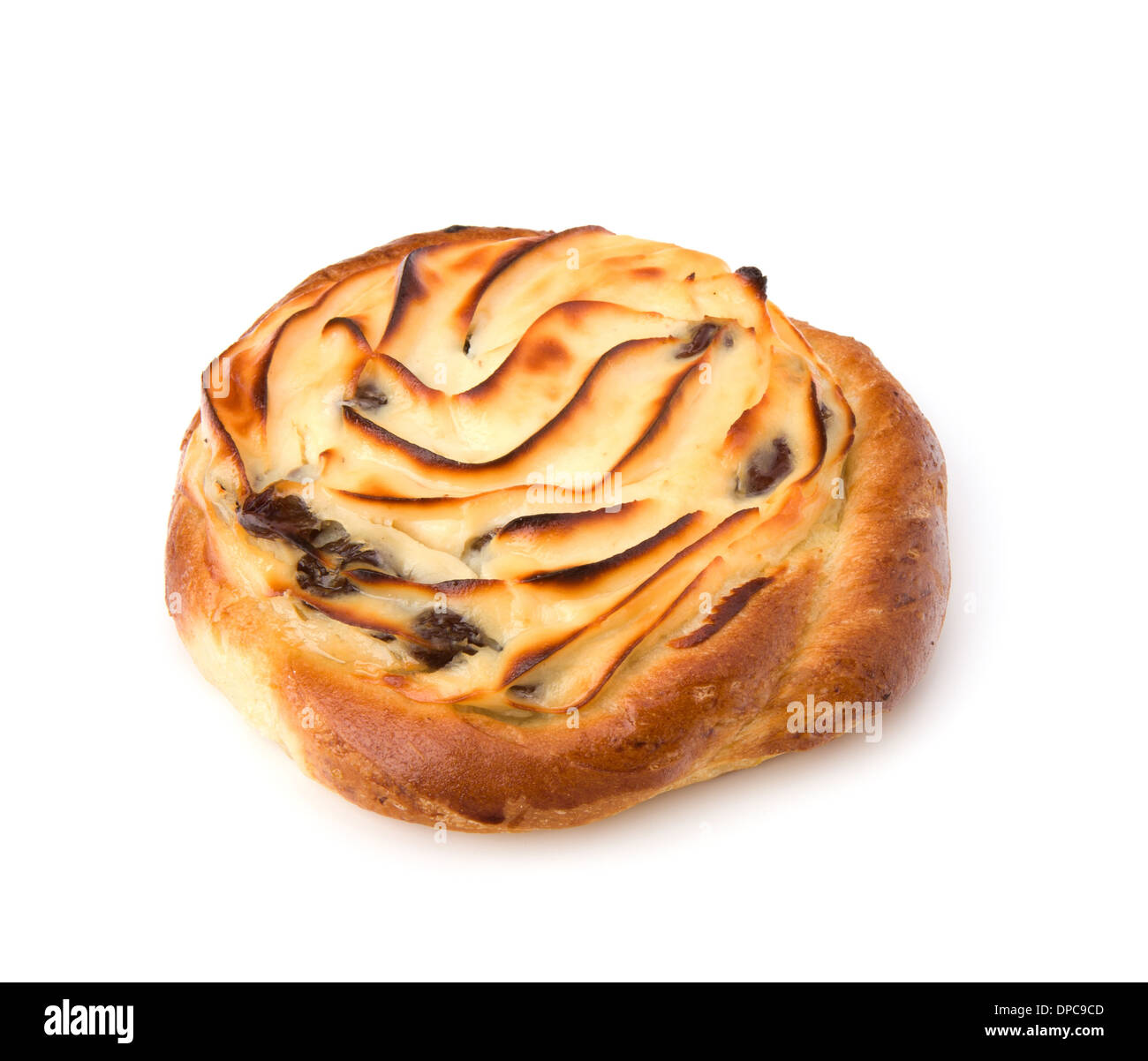 Delicious sweet cream bun isolated on white background Stock Photo - Alamy
