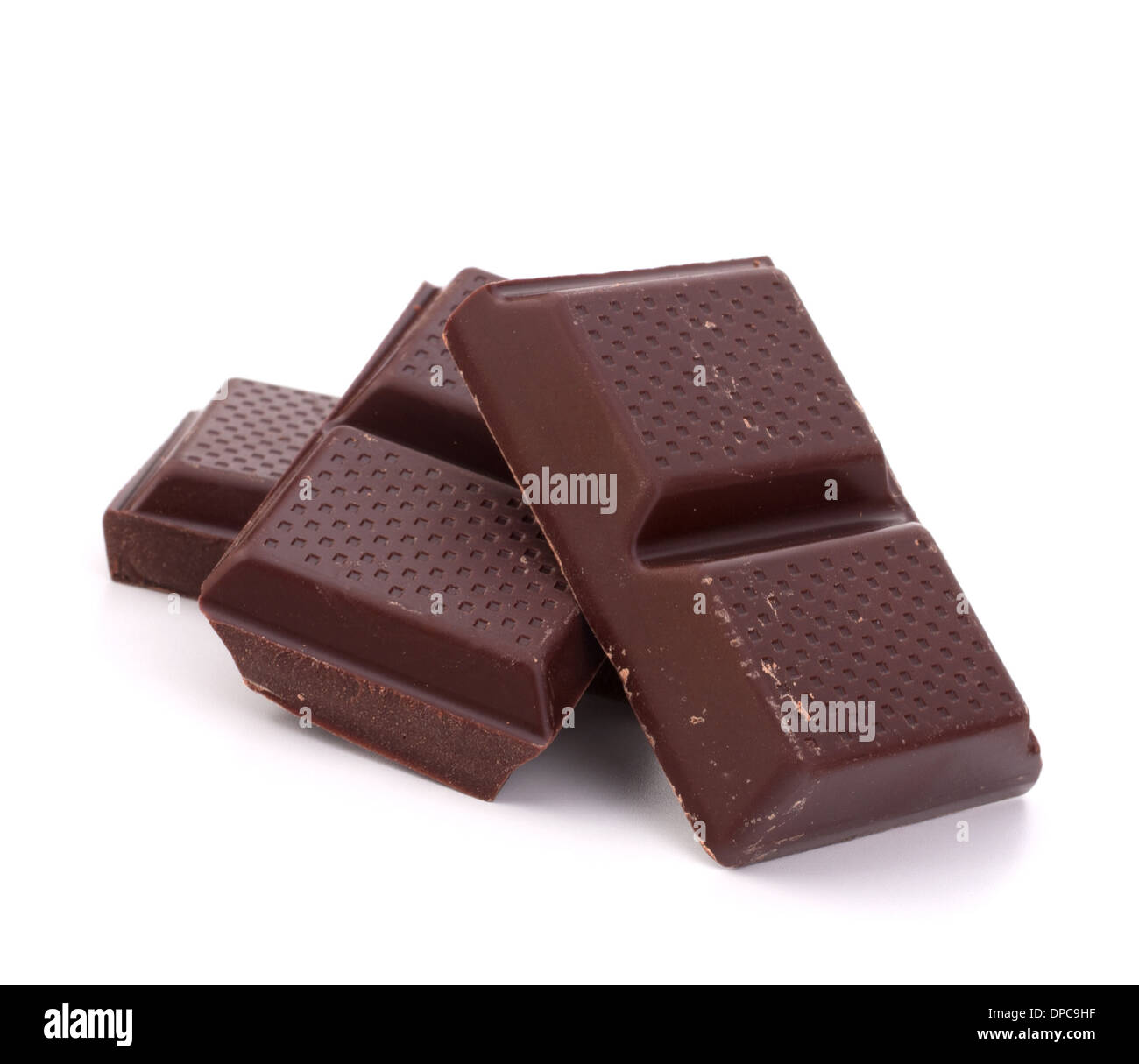 Chocolate bars stack isolated on white background Stock Photo - Alamy