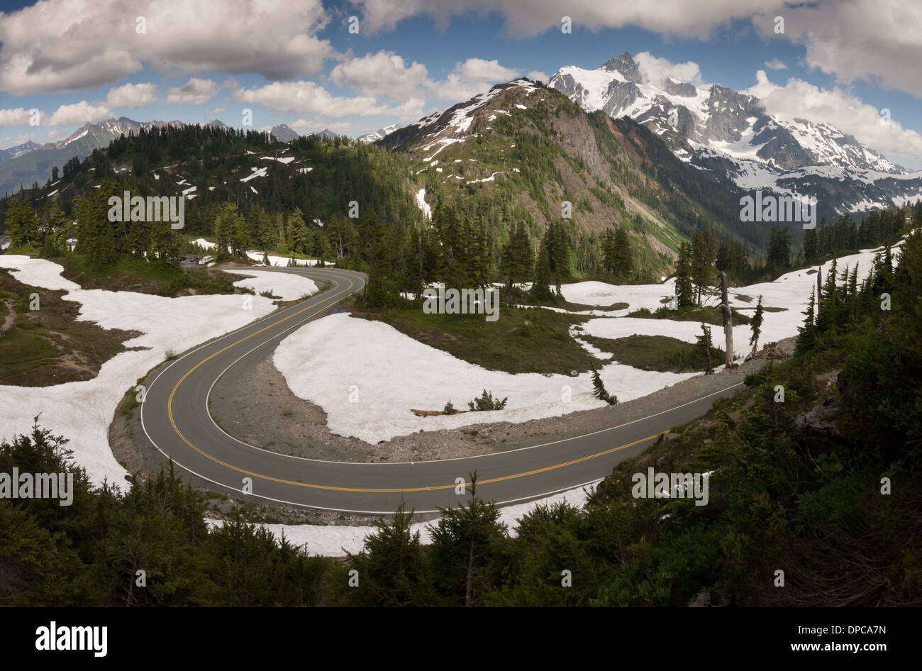 Mt. Baker highway to Artist Point with Mt. Shuksan in background Stock ...