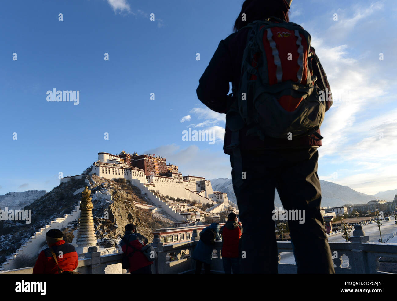 Lhasa, China's Tibet Autonomous Region. 12th Jan, 2014. Tourists take ...