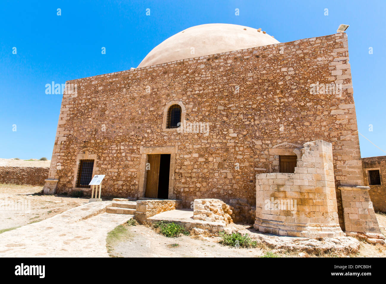 Ruins of old town in Rethymno, Crete, Greece. It largest castle in ...