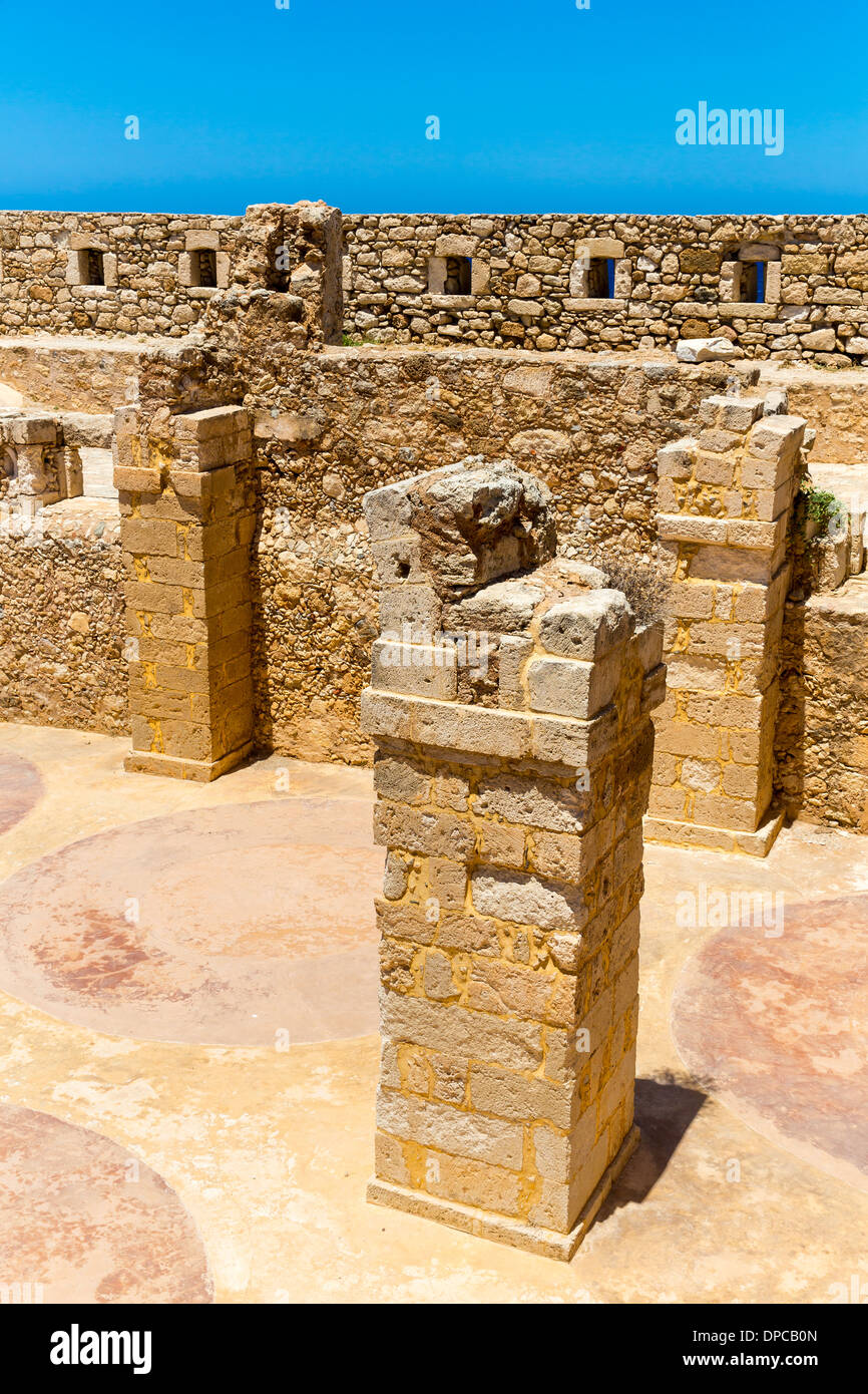 Ruins of old town in Rethymno, Crete, Greece. It largest castle in ...