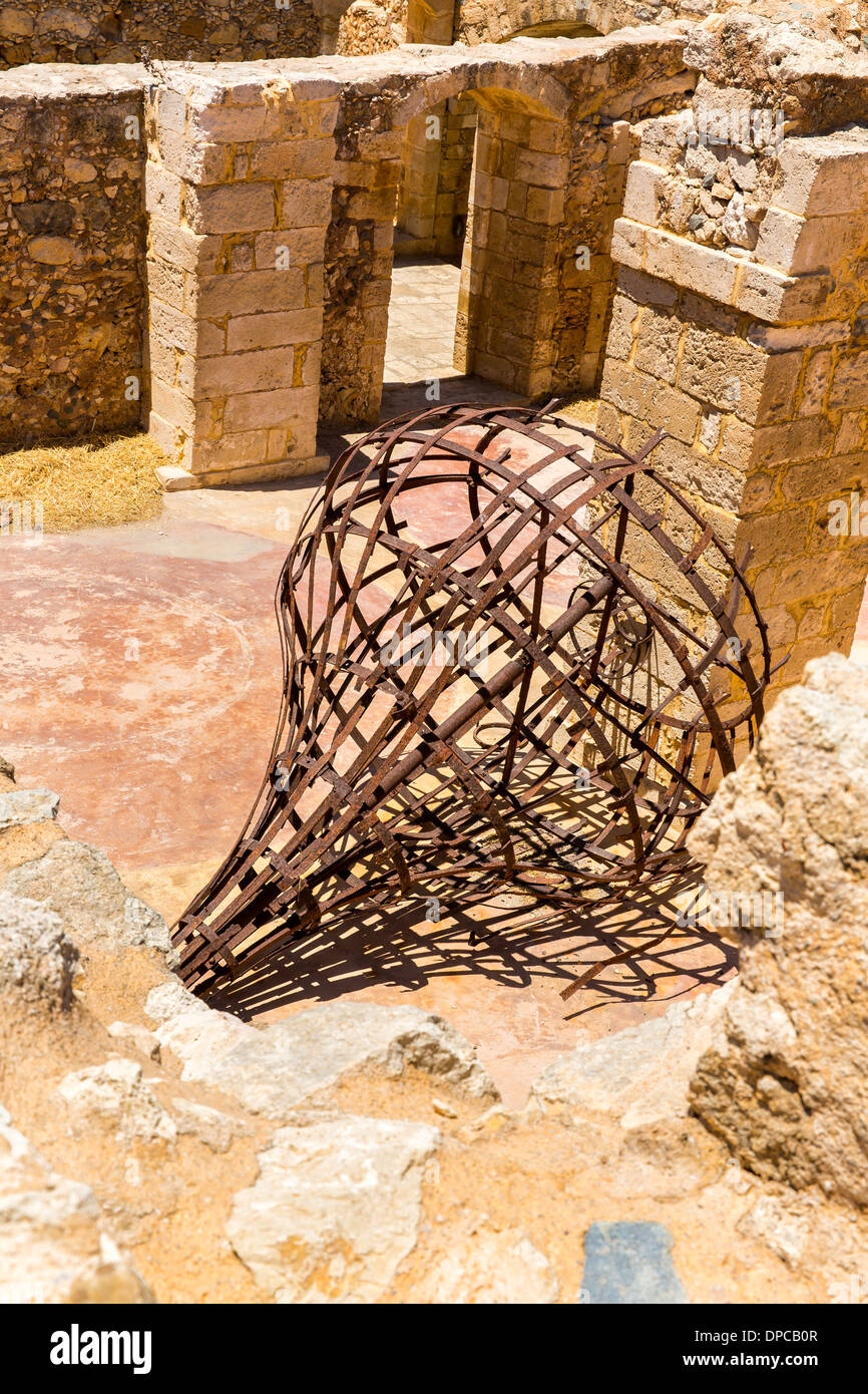 Ruins of old town in Rethymno, Crete, Greece. It largest castle in ...