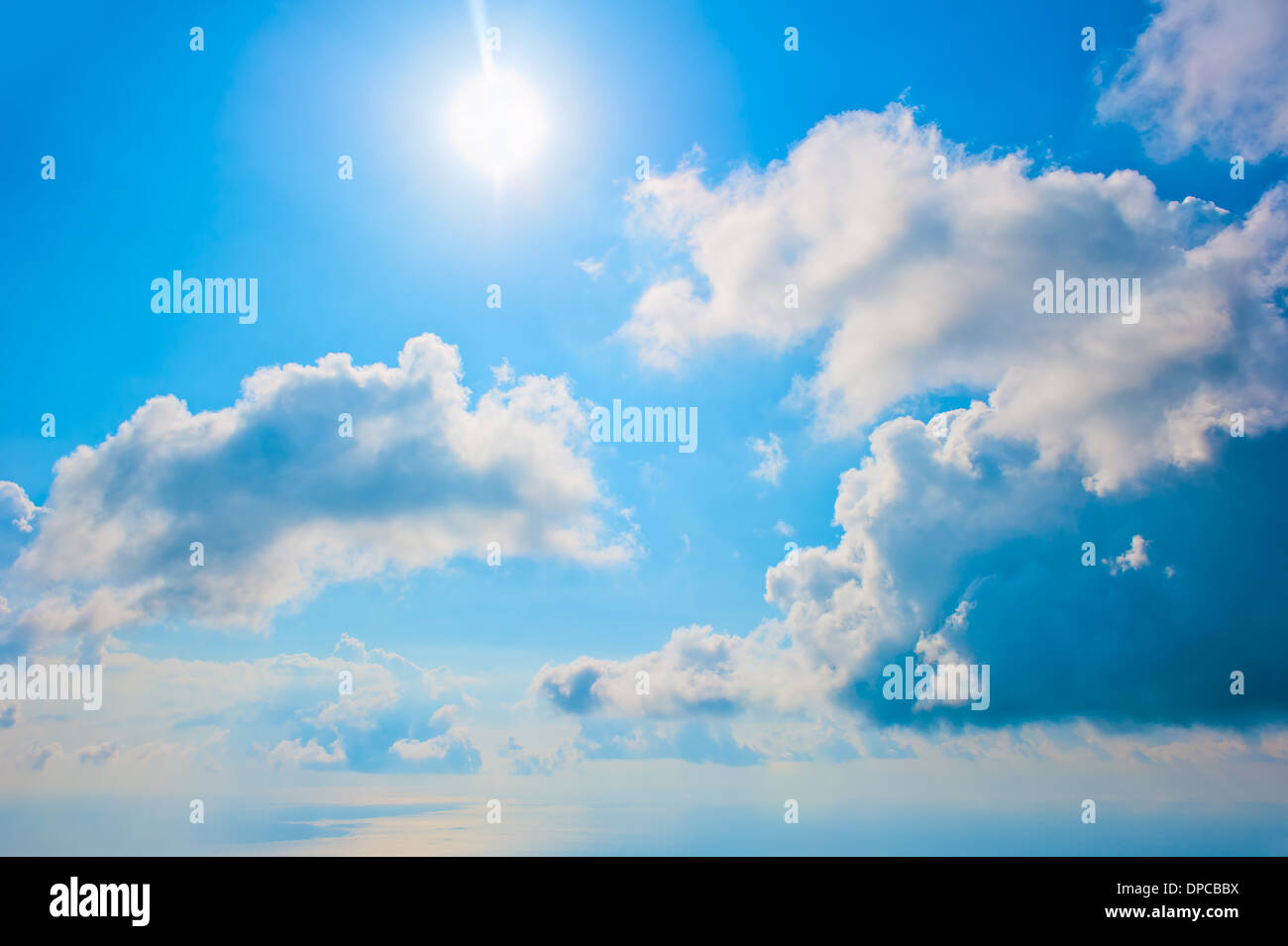 Clear blue sky and beautiful clouds Stock Photo - Alamy