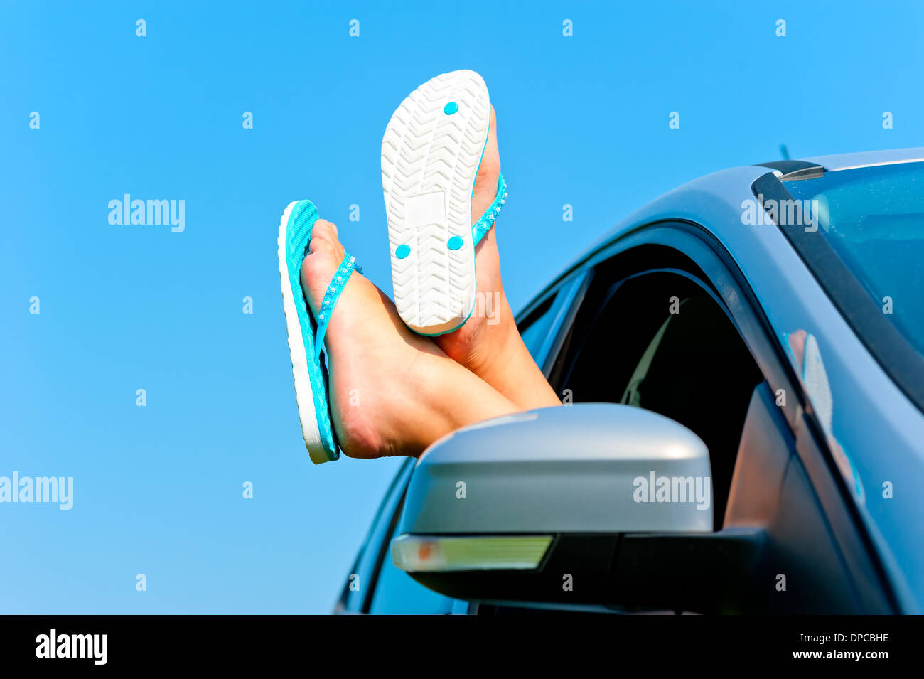 Legs in car hi-res stock photography and images - Alamy