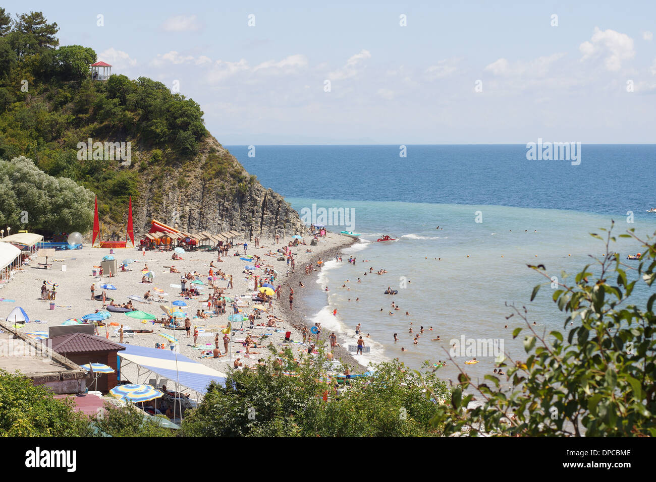 Beach on the russian coast of the Black Sea. Betta town Stock Photo - Alamy