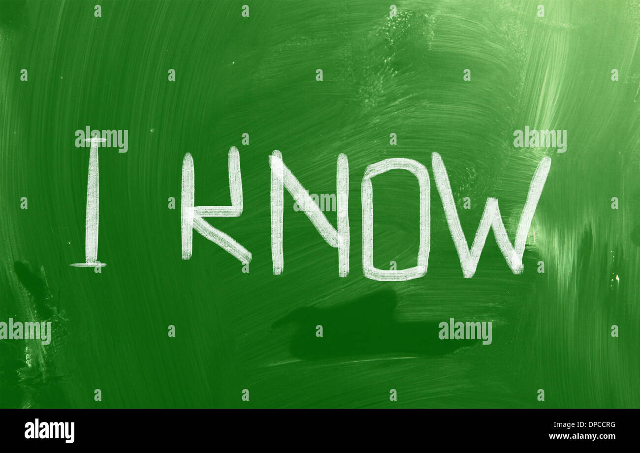 I Know Concept Stock Photo - Alamy