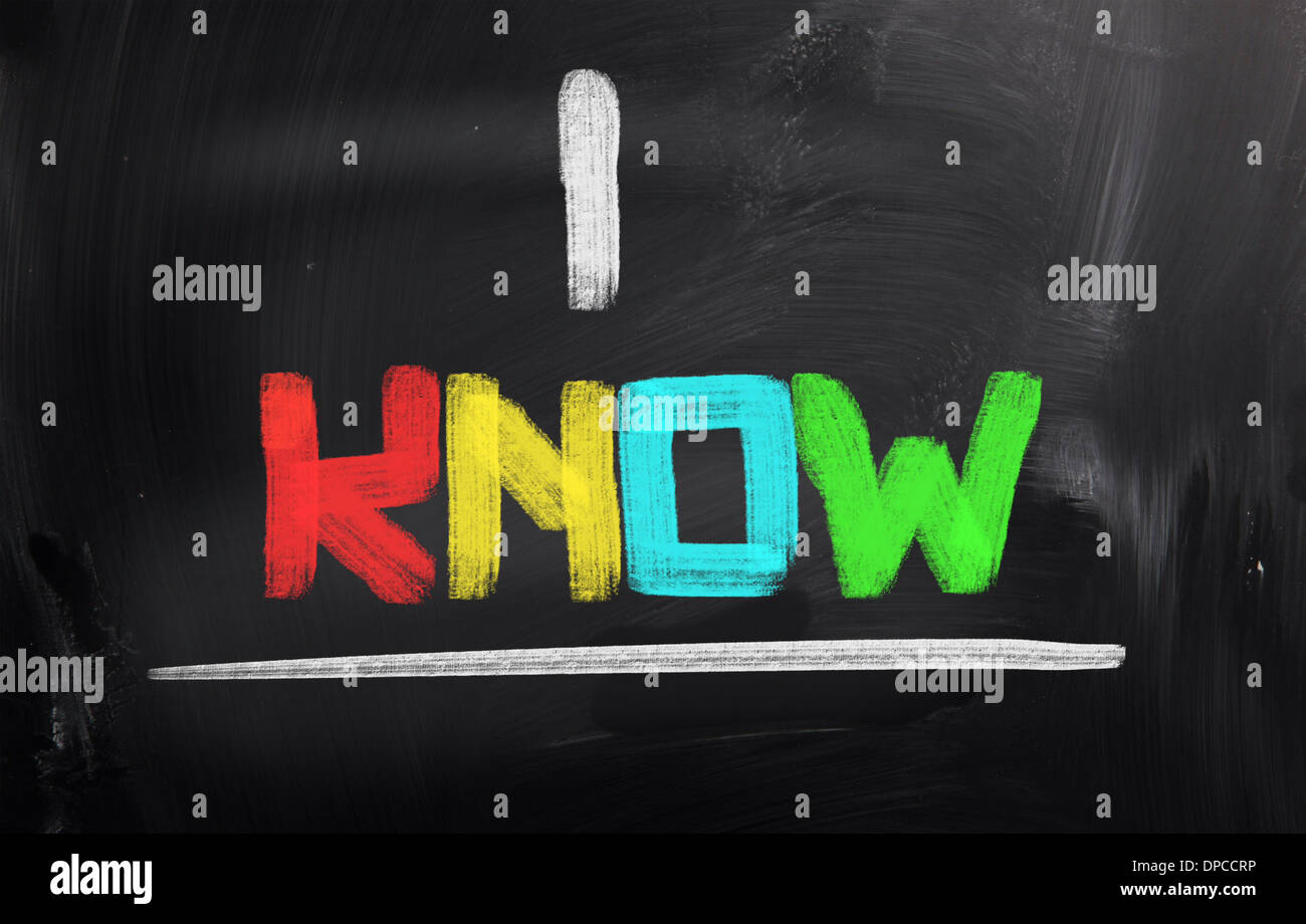 I Know Concept Stock Photo - Alamy