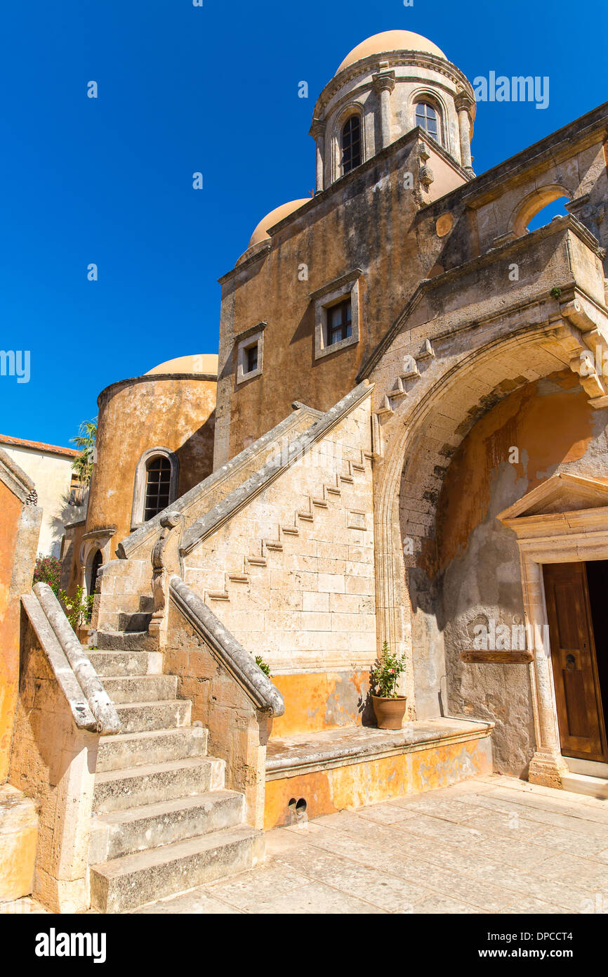 Monastery (friary) in Messara Valley at Crete, Greece. Messara - is ...