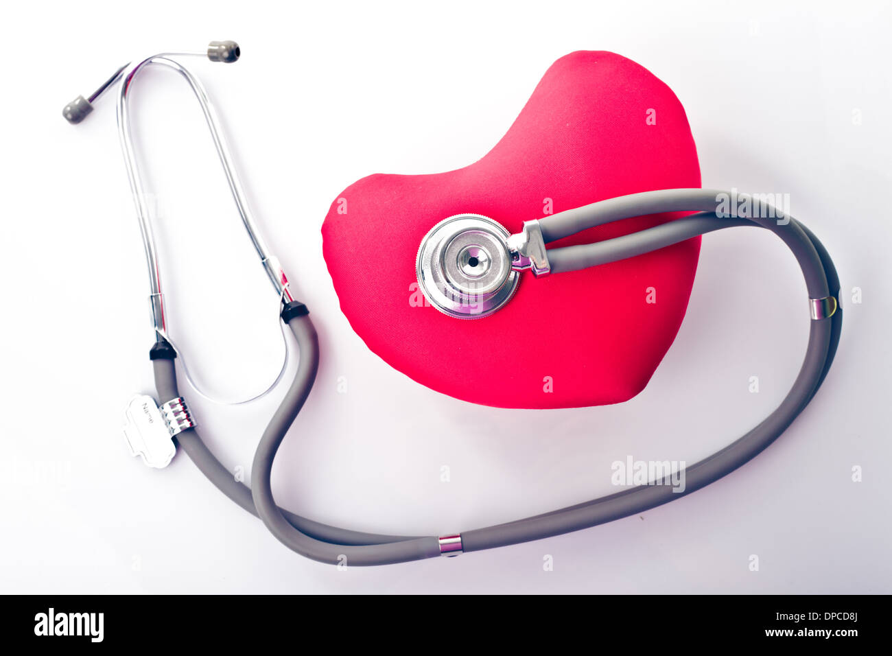 Medical stethoscope with red heart isolated on white Stock Photo - Alamy