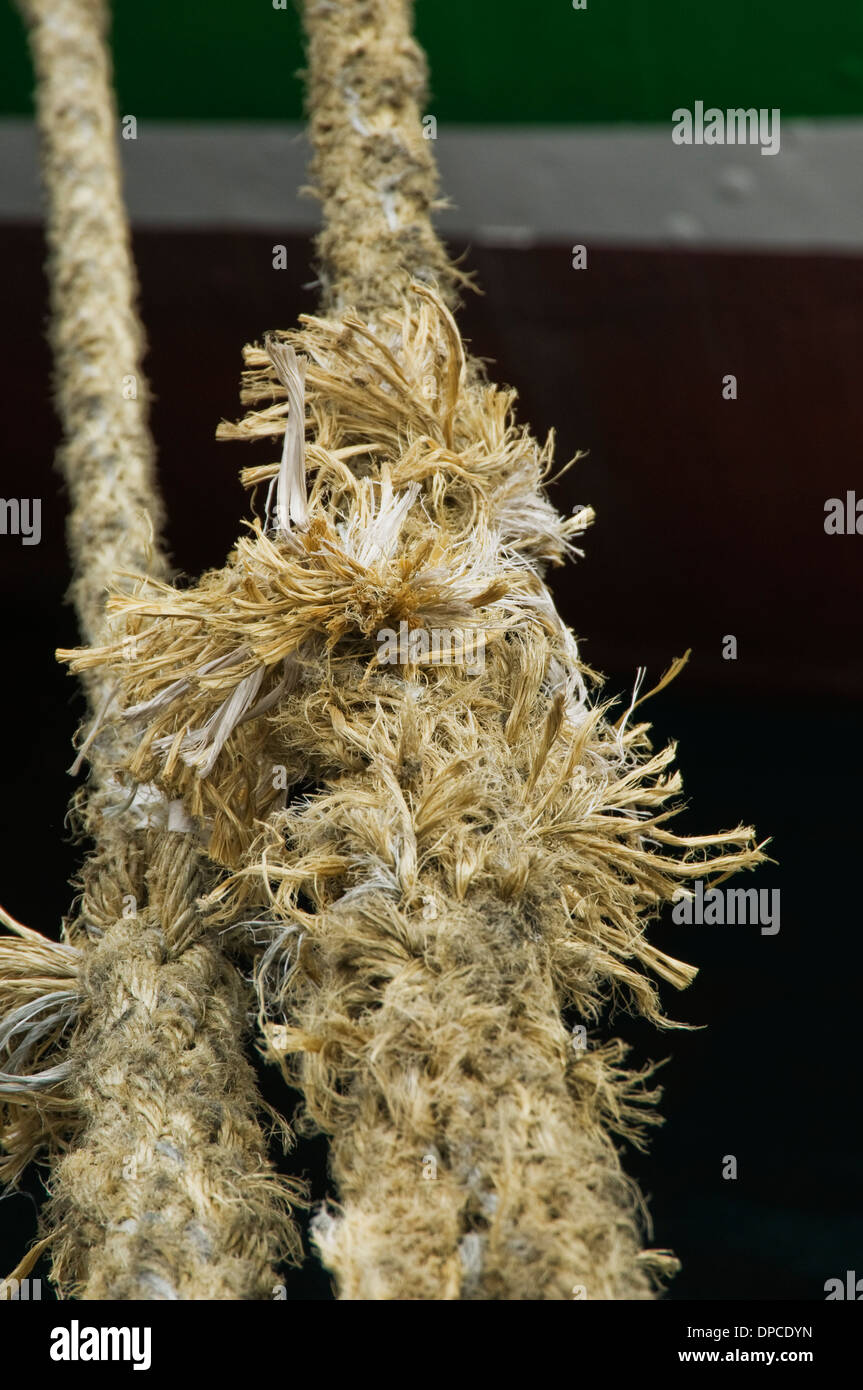 worn Rope shipping Stock Photo - Alamy