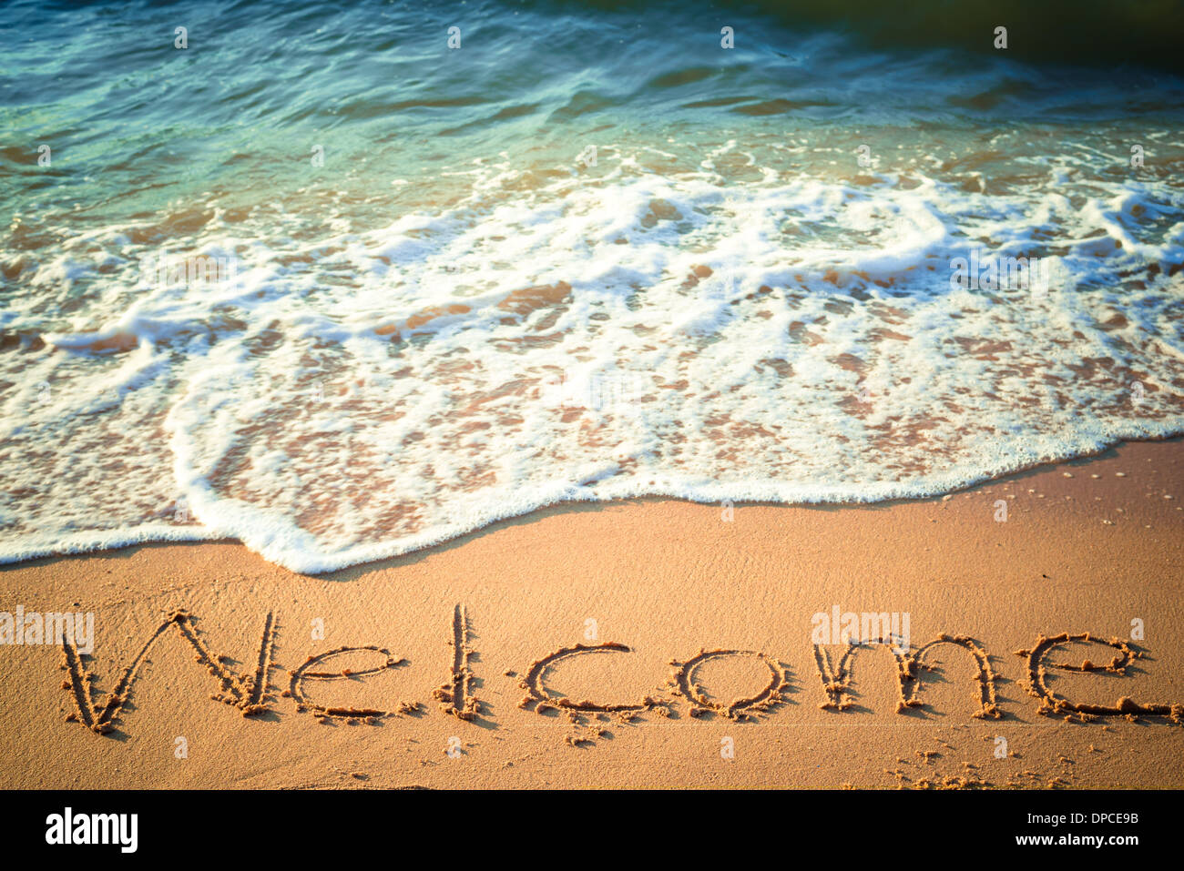 Welcome writing hi-res stock photography and images - Alamy