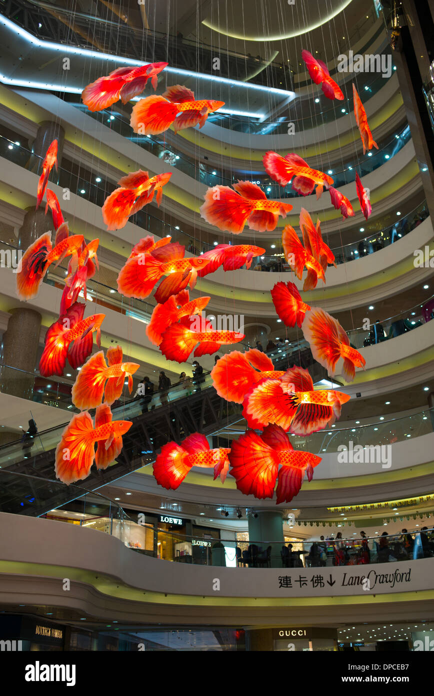 Chinese New Year decorations at the Times Square shopping centre in ...
