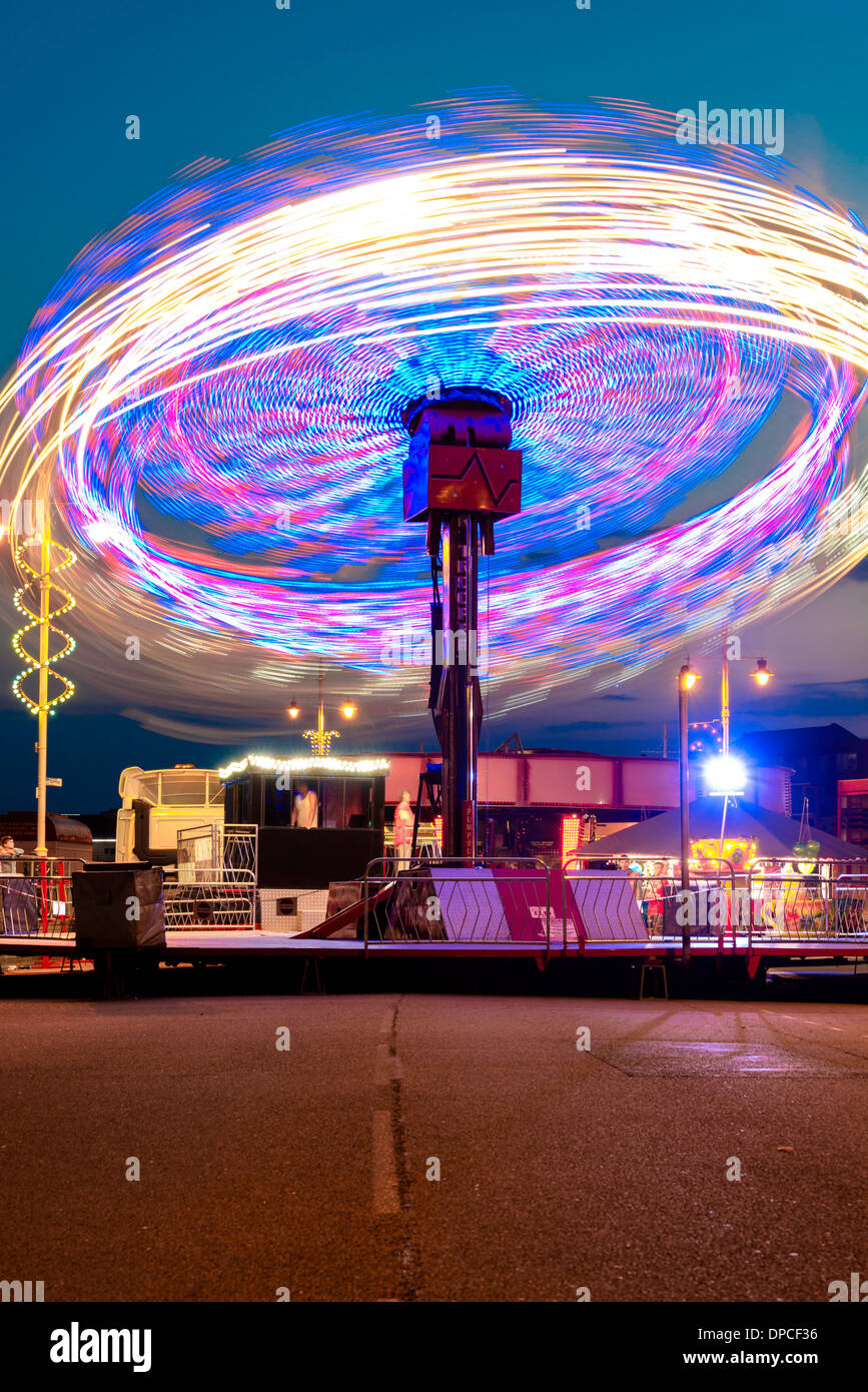 Funfair ride on the road at Bognor Regis, West Sussex, UK Stock Photo ...