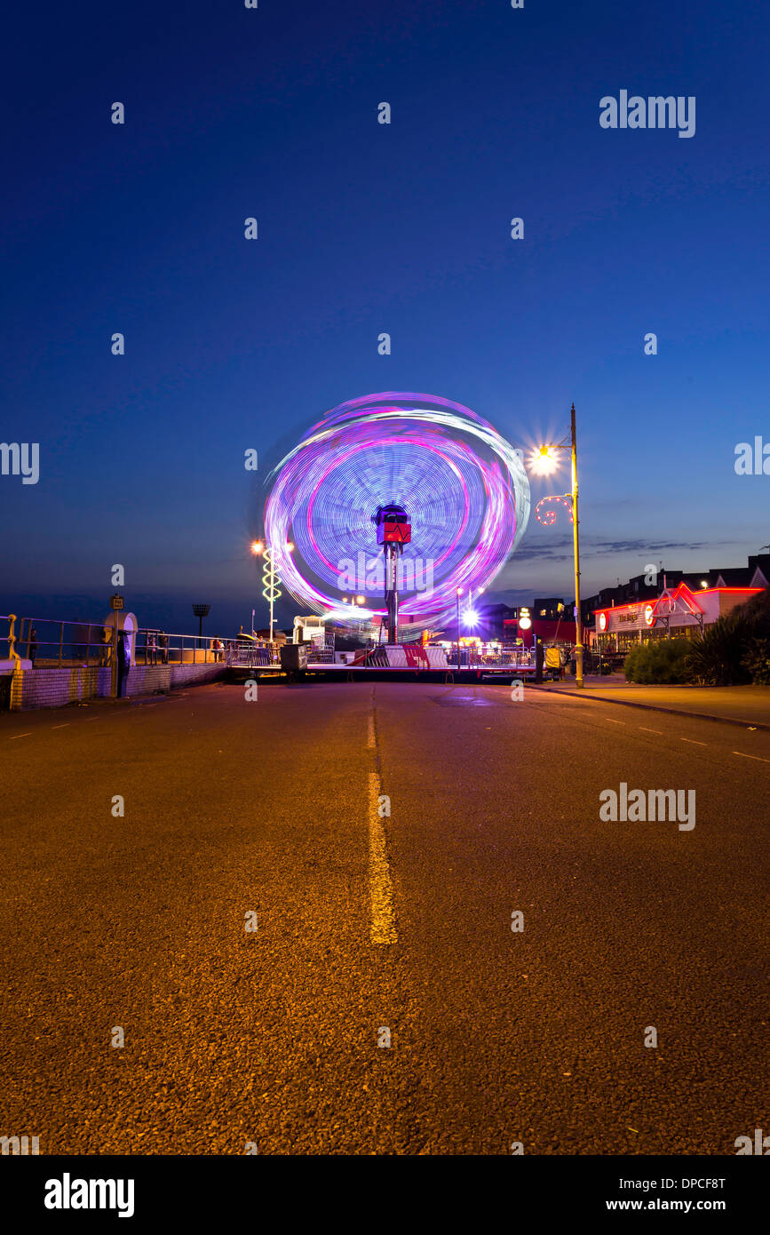 Funfair ride on the road at Bognor Regis, West Sussex, UK Stock Photo ...