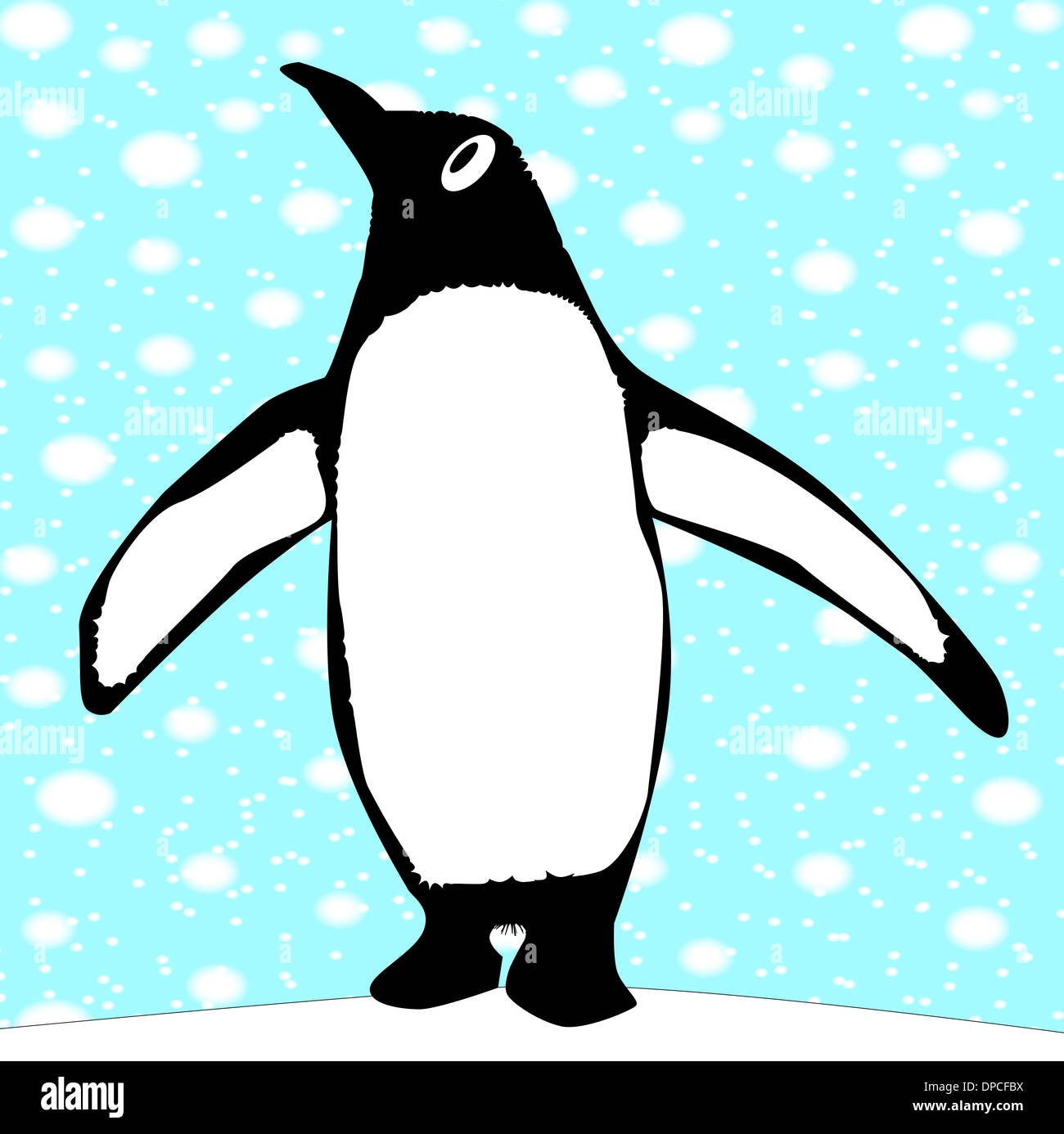A single penguin in a snow storm Stock Photo - Alamy