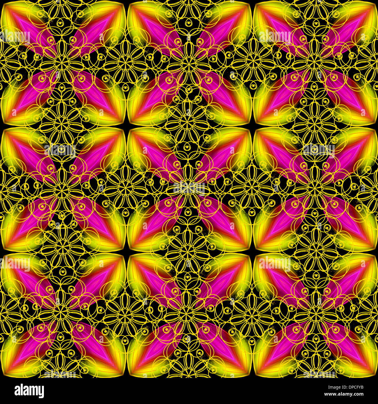 Beautiful lace pattern in yellow and fuschia colors. Seamless ...